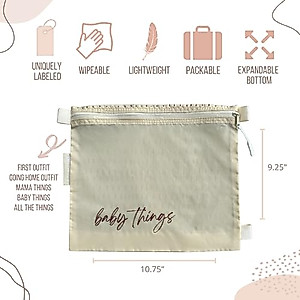 Lucky Love Hospital Bags For Labor and Delivery, Diaper Bag Organizing Pouches and Hospital Bag Essentials For Mom (Hospital Bag | Cream)