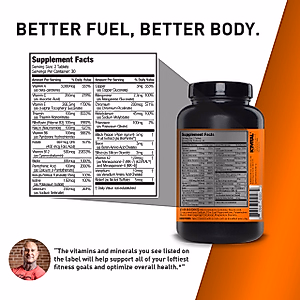 Vita JYM Sports Multivitamin & Mineral Support, Vitamin A, C, B6, B12, E, K, Boron, Biotin, Potassium | JYM Supplement Science | 60 Tablets