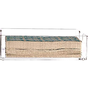 Cq acrylic Clear Napkin holders for kitchen,Guest Towel Basket,PaperTowel Holder in Clear ,Cocktail and Guest Napkin Holder for Bathroom Kitchen Dining Table Party Hotel Restaurant décor ,9"x 5.5"