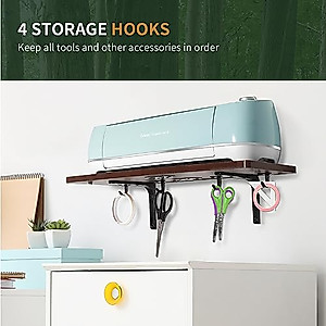 Ackitry Wall Shelf Compatible with Cricut Machines, Cutting Machine Floating Shelf Stand Legs, Accessories Storage Organizer for Cricut Maker 3/Maker/Explore 3/Air 2/Air/One/Joy for Craft Room, Home