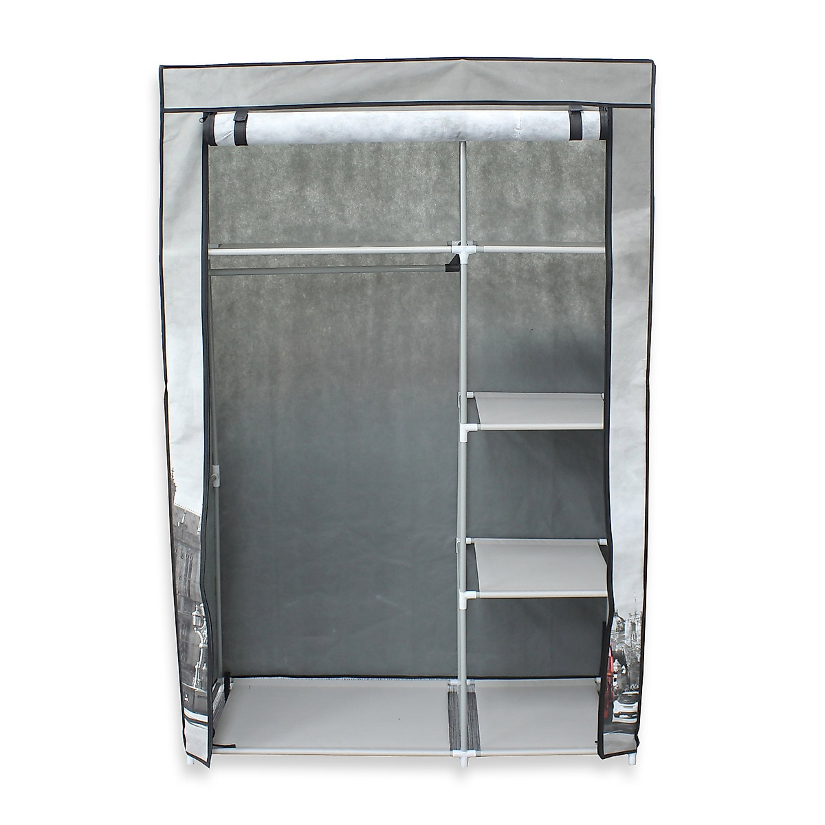 Switch Innovation Storage Closet Portable Temporary Clothing Wardrobe, Free-Standing Clothes Rack, Non-Woven Fabric Dresser, Dorm Room Cupboard, Contemporary Design Big Ben