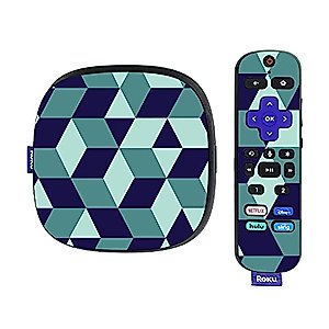 MightySkins Skin Compatible With Roku Ultra HDR 4K Streaming Media Player (2020) - Geo Tile | Protective, Durable, and Unique Vinyl Decal wrap cover | Easy To Apply and Change Styles | Made in the USA