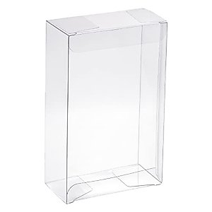 MECCANIXITY Plastic Retail Boxes 1.6"x4"x5.4" (42x105x136 mm) Gift Box with Protecting Film for Candy, Cookies, Christmas, Wedding, Party Wrapping Clear Pack of 10