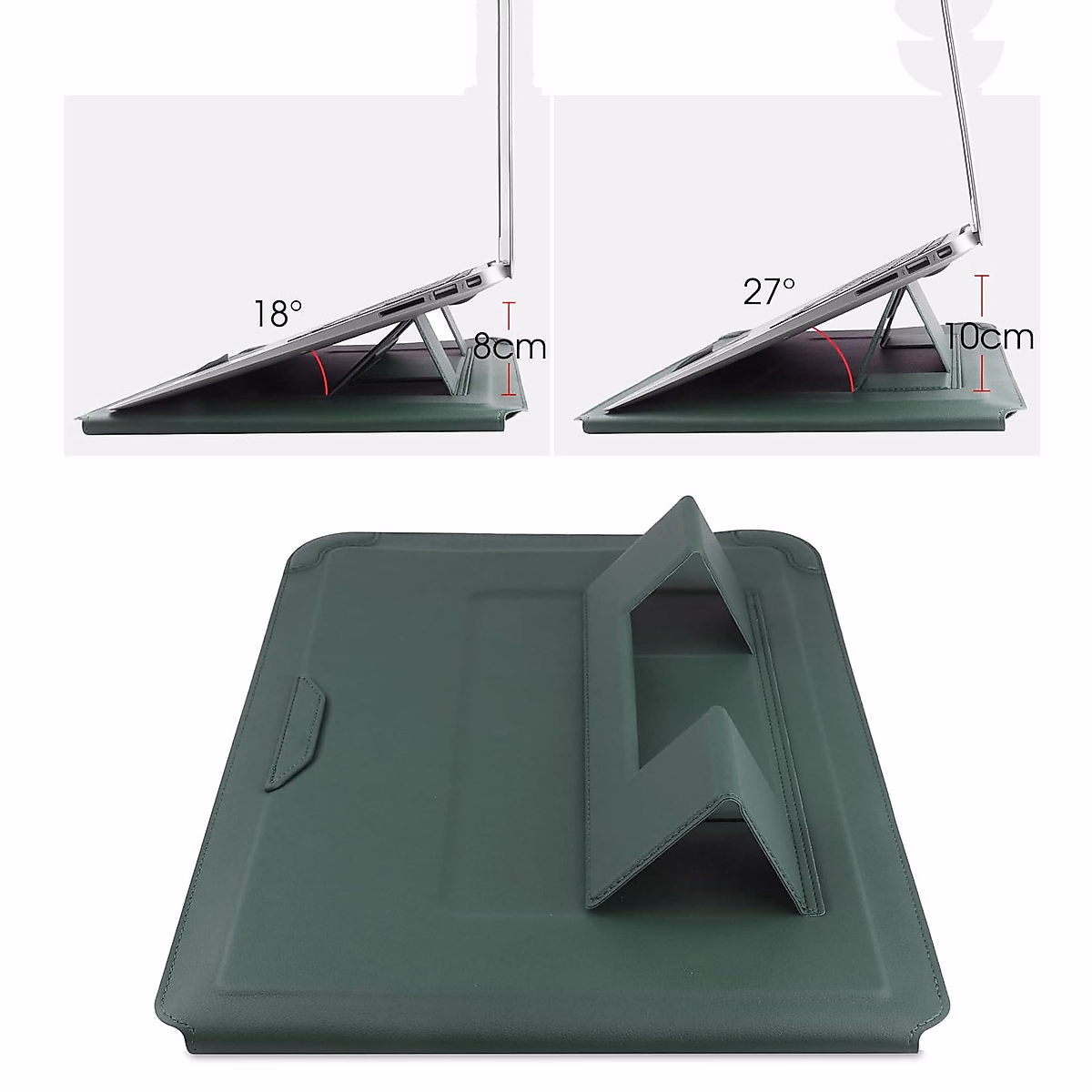 Hyfant Laptop Sleeve Case with Stand and Mouse Pad 13-14 Inch Laptop Case Chromebook Sleeve Leather Protective Cover for MacBook Pro/Air Dell HP Lenovo ThinkPad Samsung Asus Acer LG Laptops