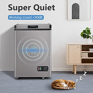 LifePlus Chest Freezer, 3.8 Cu Ft Compact Deep Freezer With Fast Cooling & Convenient Pulley, Perfect for Kitchen Apartment Office, Small Freezer With Low Noise & Energy Saving, Grey