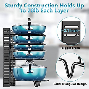 8 Tier Pot Rack & Expandable Pot Organizer
