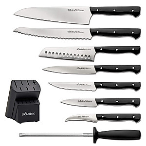 Hampton Forge Aldis Knife Block Set, 14 Piece, Black