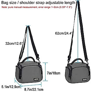 CADeN Compact Camera Shoulder Crossbody Bag Case Compatible for Nikon, Canon, Sony SLR/DSLR Mirrorless Cameras and Lenses Waterproof(1.0 S, Grey)