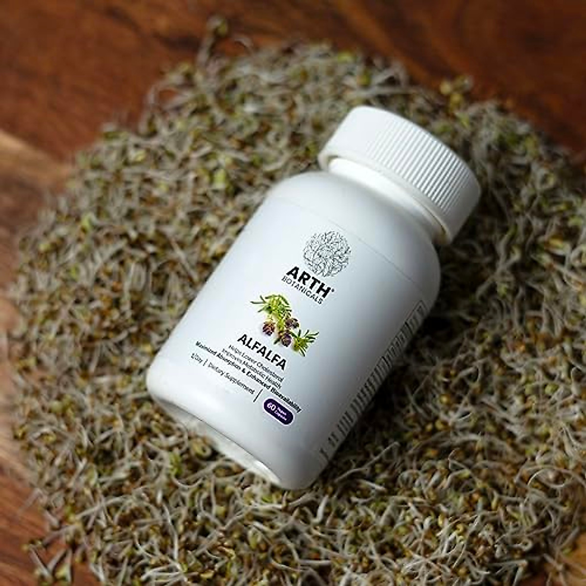 Arth Botanicals Alfalfa Capsules – Supports Metabolic Health and Promotes Healthy Heart Function – 60 Vegan Capsules for Maximum Absorption & Potency -100% Plant-Based