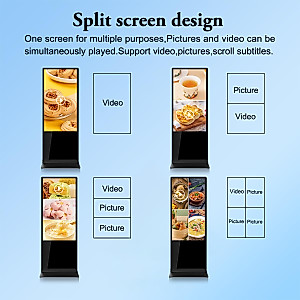 49 Inch Indoor Digital Signage Display Touch Screen Floor Standing Advertising Kiosk Android System with WiFi HDMI/USB Input Auto AD Player