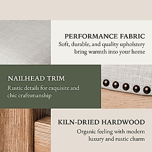 Maven Lane Adrien 31 Inch Bar Height Upholstered Backless Saddle Barstool in Weathered Oak Finish with Sand Color Fabric Cushion Seat, Set of 4