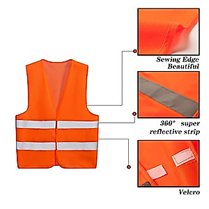 10 Pack Mount Marter safety vest reflective running vest for men and women, 360° super bright, High visibility & Long distance, Orange safety reflective vest for traffic, construction and outdoor work
