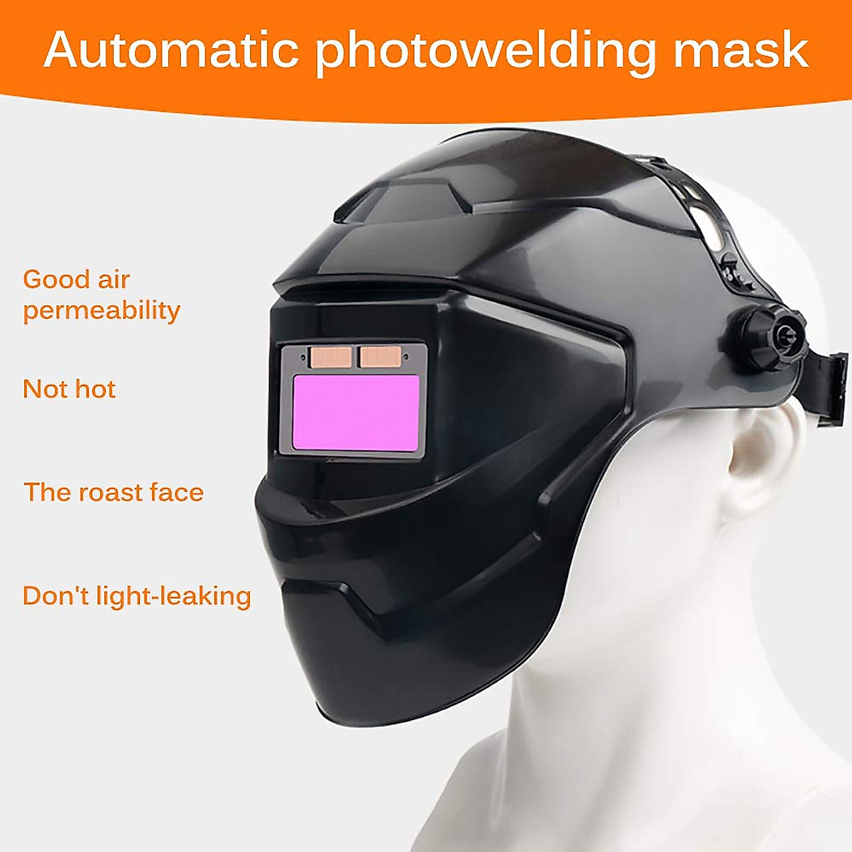Large Viewing Screen Welding Mask, DEECOZY True Color Solar Automatic Dimming Color Changing Head-Mounted Welding Mask for Grinding Welder