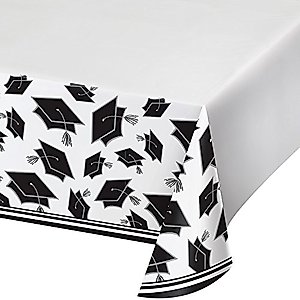 Creative Converting Plastic Tablecover, 54" x 102", White
