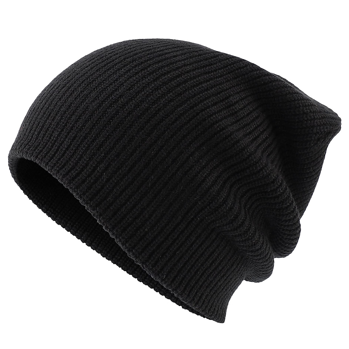 Connectyle Classic Men 's Warm Winter Hats Thick Knit Cuff Beanie Cap Daily Beanie Hat Black , 55 60cm
