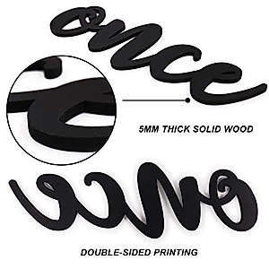 Huray Rayho Once Upon a Time Wood Sign Nursery Wall Decor Words Art Hanging Decor for Family Bookshelf, Reading Nook, Daycare, Classroom - Baby Shower Birthday Gift Ideas for Kids Toddlers Boys Girls