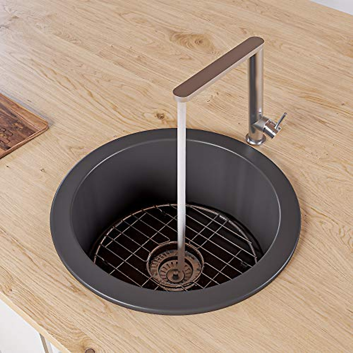 ALFI brand ABF1818R-BM Kitchen Sink, Black Matte