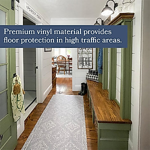 Carolina Creekhouse Melissa FloorFlat (057825UA) | Decorative Vinyl Floor Covering | Lay Flat | Durable | No Curling Edges | Waterproof | Easy Clean | Wipeable | Eco-Friendly | 2x3 Mat|Grey