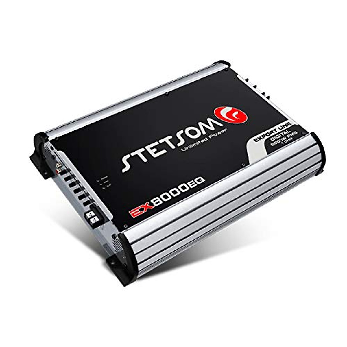 Stetsom EX 8000 EQ 2 Ohm Mono Car Audio Amplifier, 8000.1 8K Watts RMS, 2Ω Stable Full Range HD Sound Quality MD Crossover HPF LPF Bass Boost Front Rear Bridge Speaker