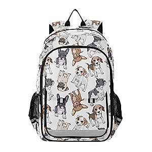 ALAZA Cute Puppy Pug Dog Print Animal Laptop Backpack Purse for Women Men Travel Bag Casual Daypack with Compartment & Multiple Pockets