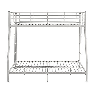 Walker Edison Dunning Urban Industrial Twin over Double Metal Bunk Bed, Twin over Double, White