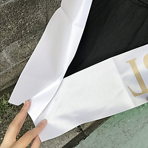 Dadam Birthday Sash for Girls White Satin Birthday Girl Sash with Gold Glitter Lettering Party Favors, Supplies and Decorations