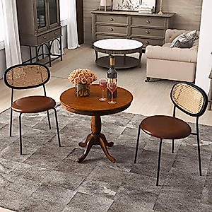 Giantex Table 30" Wooden Round Pub Pedestal Side Table, Adjustable Foot Pads, Spacious Table Top, Multi-Purpose Furniture for Bar, Kitchen, Dining Room, Restaurant End Table (30 Inch)