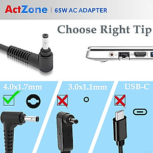 65W Ac Adapter Power Cord for Lenovo IdeaPad 100S 110 110S 120 120S 310 320 330S S340 510 710S, Flex 4 1470 1580 1130 Flex 5 1570 1470 ADL45WCC ADLX65CCGU2A PA-1450-55LL Laptop Charger