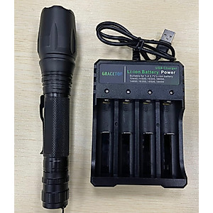 18650 Battery Charger 4 Bay, Smart Universal Charger for Flashlight Headlamp Battery 3.7V Lithium Li ion Batteries Compatible 18650 14500 16340 Battery Charger