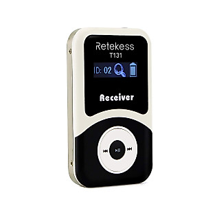 Retekess T131 Wireless Tour Guide System Receiver with 3.5mm One-Side Earphone, 99 Channels, Audio Translation System for Church School Training Court Factory (Use with T130 Transmitter)