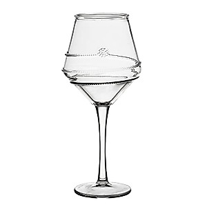 Juliska Amalia Acrylic Wine Glass, Acrylic Glass - Unbreakable, Clear Acrylic, Embossed Drinking Glass