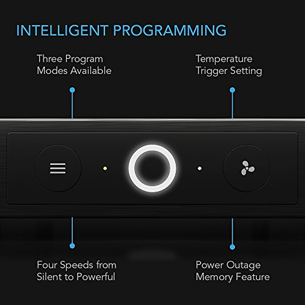 AC Infinity AIRCOM S7, Quiet Cooling Fan System 12" Top-Exhaust for Receivers, Amps, DVR, AV Cabinet Components