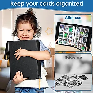 900 Pockets Card Binder, Trading Card 9 Pocket Durable Card Holder Album, Baseball Card Protectors for Yugioh, MTC,TCG, Game Cards, Sports Cards (Black)