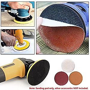 YAKAMOZ 2PCS 5 Inch Dual Action Backing Plate with 5/16"-24 M8 Thread for Car Polisher Air Sander Hook and Loop Fastener Flexible Polishing Backing Plates Buffer Sanding Pad