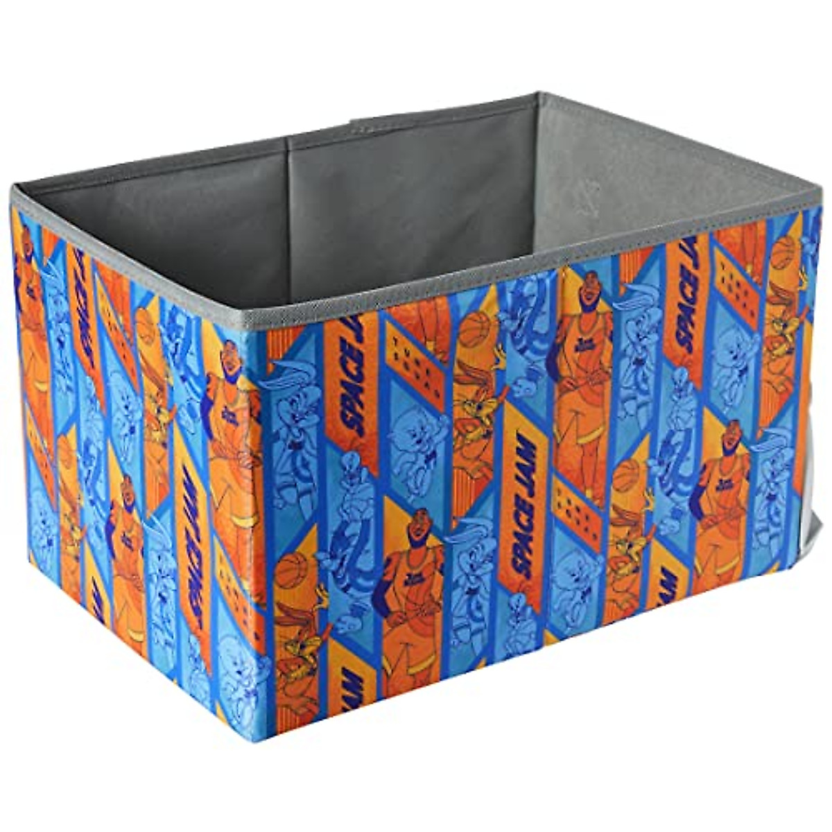 Idea Nuova Space Jam Kids Collapsible Storage Organizer Bin with Front Pocket,9" H x 10" W x 15" L