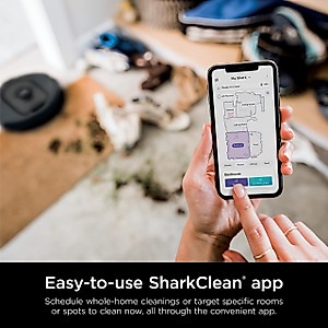 Shark AV2501S AI Robot Vacuum with HEPA Self-Empty Base, Bagless, 30-Day Capacity, LIDAR Navigation, Perfect for Pet Hair, Compatible with Alexa, Wi-Fi Connected, Black