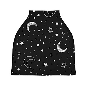 Nursing Cover Breastfeeding Scarf Night Sky Moon Stars - Baby Car Seat Covers, Stroller Cover, Carseat Canopy (11eb11i)