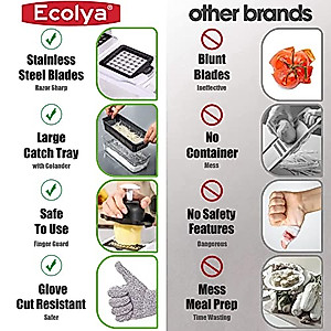 Vegetable Chopper 25 in 1 Multifunctional Onion Chopper Dicer, Spiralizer for Veggie, Mandoline Slicer, Salad Food Chopper with Container, Potato Slicer, Tomato Dicer, Crinkle Cutter, 13 Blades