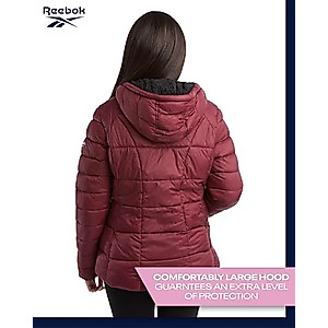Reebok Women's Winter Jacket - Heavyweight Quilted Puffer Parka Coat - Sherpa Lined Ski Jacket for Women (S-XL), Size X-Large, Classic Maroon