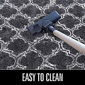 LOCHAS Luxury Shag Area Rug 4x6 Feet Geometric Indoor Plush Fluffy Rugs, Extra Soft and Comfy Carpet, Moroccan Rugs for Bedroom Living Room Dorm Nursery Kids, Dark Grey/White