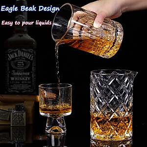 Gusnilo 24 Oz Cocktail Mixing Glass Stirring Glasses Cocktail Shaker Glass for Whiskey Cocktail Mixing Glass Martini Old Fashioned Crystal Bar mixing Glass Set 710ml Cocktail Stirring Glasses 2PCS