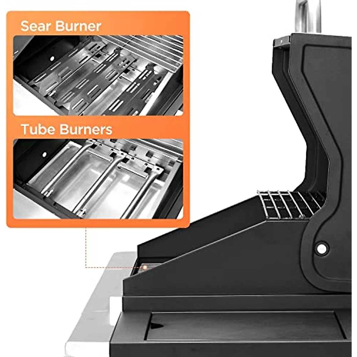 Endark Propane Gas Grill 3-Burner Gas Grill with Side Burner and Porcelain-Enameled Cast Iron Grates 33950BTU for Outdoor Cabinet Style Patio Garden BBQ, Camping