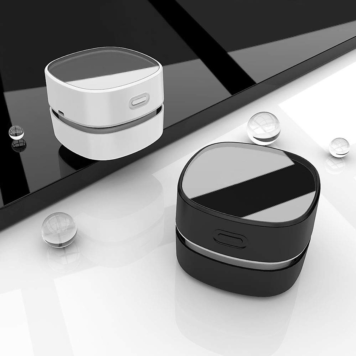 ODISTAR Desktop Vacuum cleaner,Mini table dust sweeper Energy Saving,High endurance up to 400 mins,Cordless&360º Rotatable Design for Cleaning Hairs,Crumbs,Computer Keyboard of gifts for kids (black)