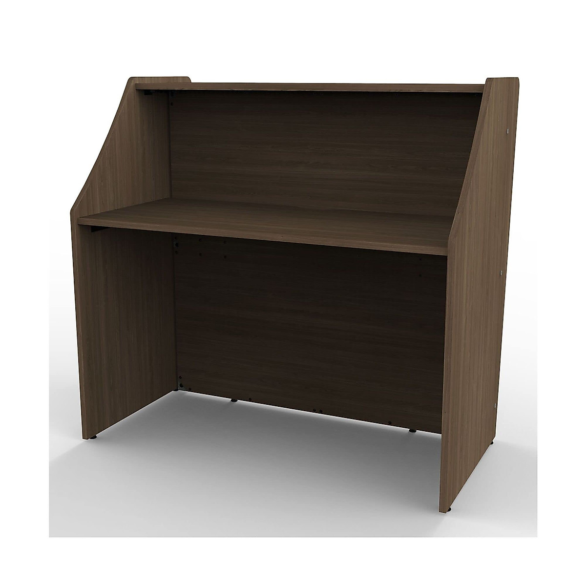 Linea Italia Office Reception Desk, 48" x 24" x 45", Walnut