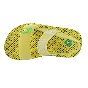 UGG Unisex-Child Zuma Sling Pineapple Stuffie Sandal, Pineapple-yellow, 10 Little Kid