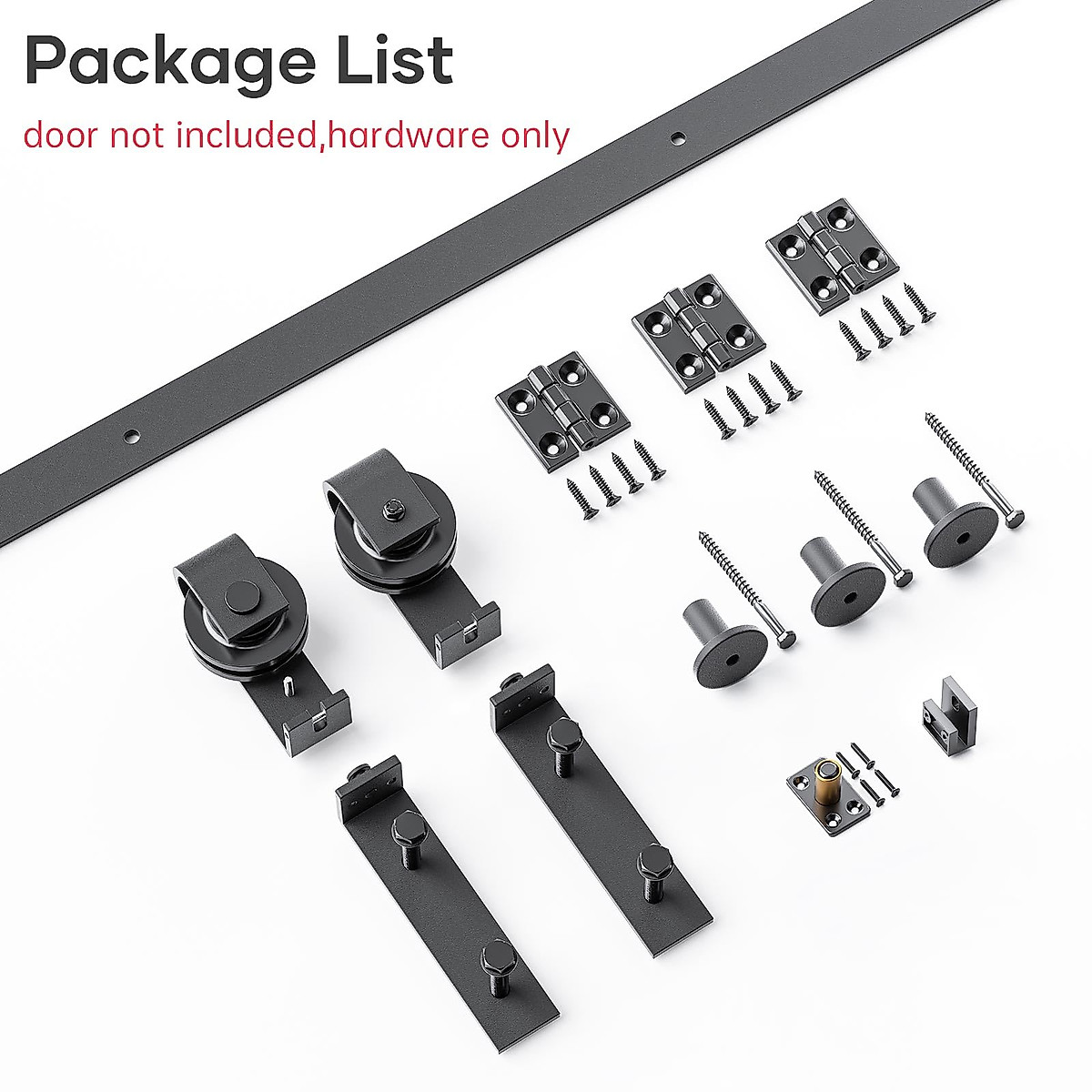 EaseLife 24" Bi-Folding Sliding Barn Door Hardware Track Kit for 2 Closet Door,Side Mount,Heavy Duty,Slide Smoothly Quietly,Easy Install,Black,No Door (Track Length 28" for Double 12" Wide Door)
