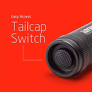 EVEREADY LED Tactical Flashlight, IPX4 Water Resistant EDC Flashlight, Super Bright High Lumens, Zoomable, 3 Light Modes, Heavy Duty Metal Body, Lanyard Included, Black