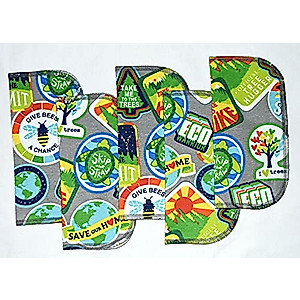 1 Ply Save the Earth Printed Flannel Washable Kids Lunchbox Napkins 8x8 inches 5 Pack - Little Wipes (R) Flannel