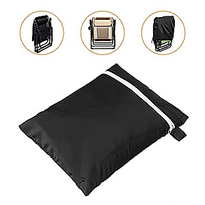 Uranshin Outdoor Furniture Cover Waterproof 2PCS, Zero Gravity Chair Covers, Folding Patio Chair Covers All Weather, Dustproof Anti Gravity Chair Cover with Storage Bag, 28" W x 13" D x 43" H, Black