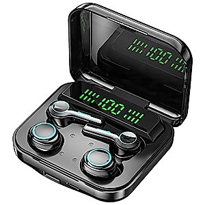 Wireless Bluetooth headset Waterproof in-ear earplug Fingerprint touch two pairs,Built-in microphone noise reduction With dual LED display Large capacity charging cabin,Compatible computer phone